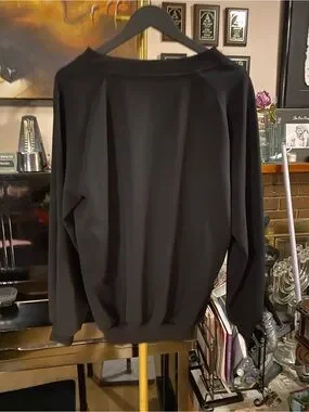 Marina Rinaldi | Tops | Marina Rinaldi Long Sleeve Black Top With Green ...